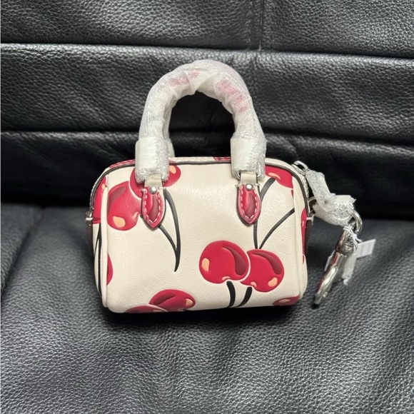 Coach | Accessories | Coach Mini Rowan Bag Charm With Cherry Print ...
